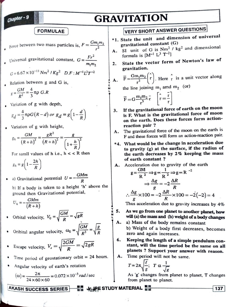 10) Gravitation | PDF