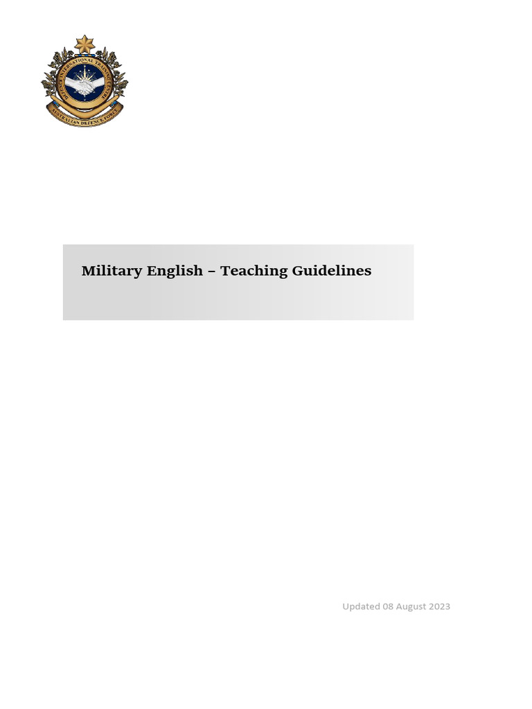 DITC - Mil Eng - Teaching Guidelines | PDF | Stress (Linguistics) | Vocabulary