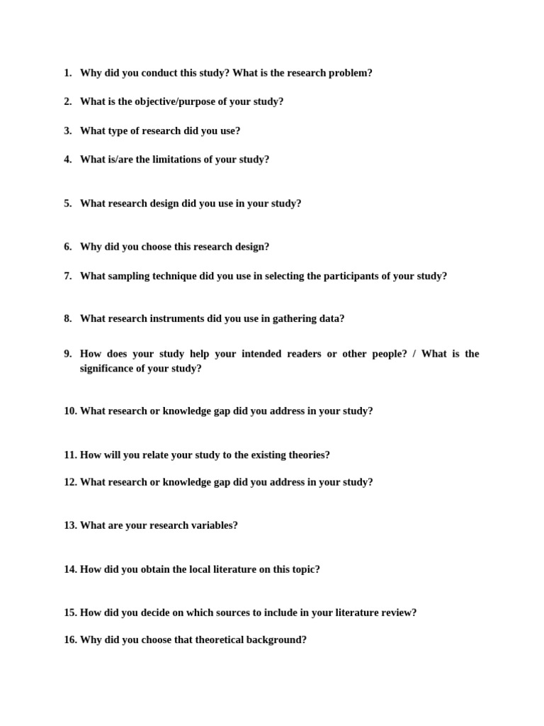 Possible Questions | PDF