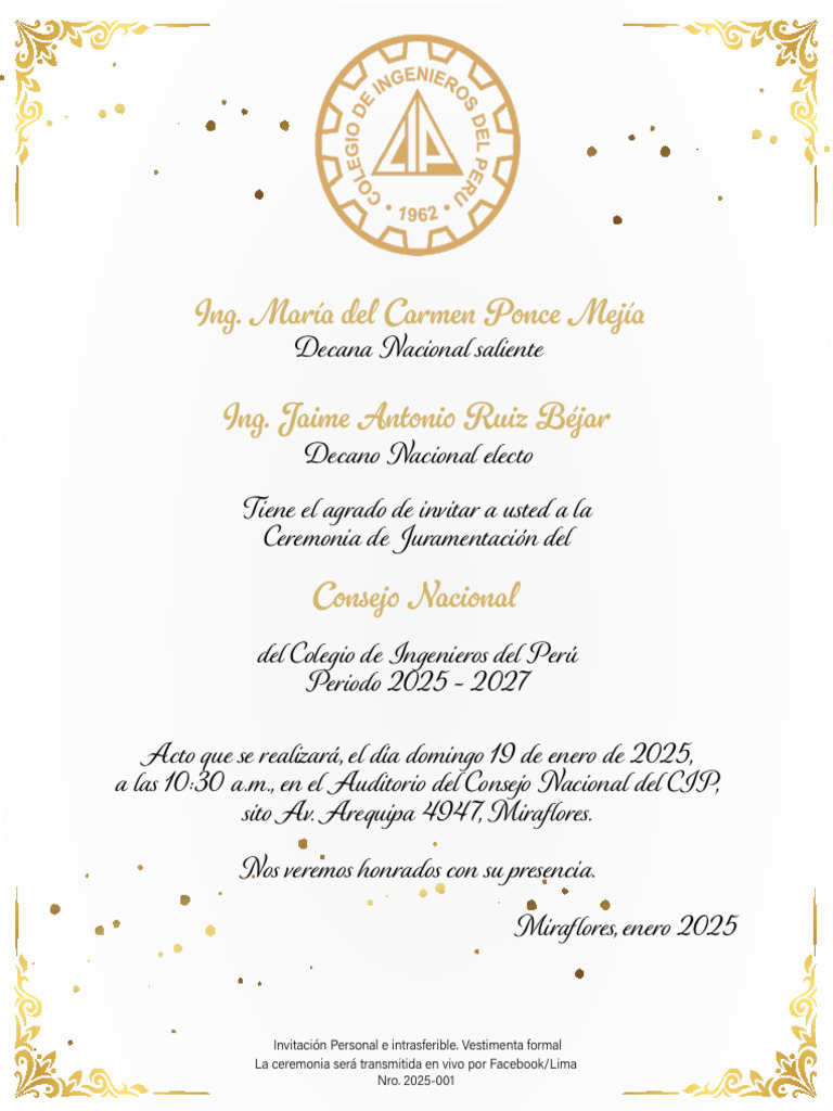 Juramentación CIP 2025-2027 | PDF