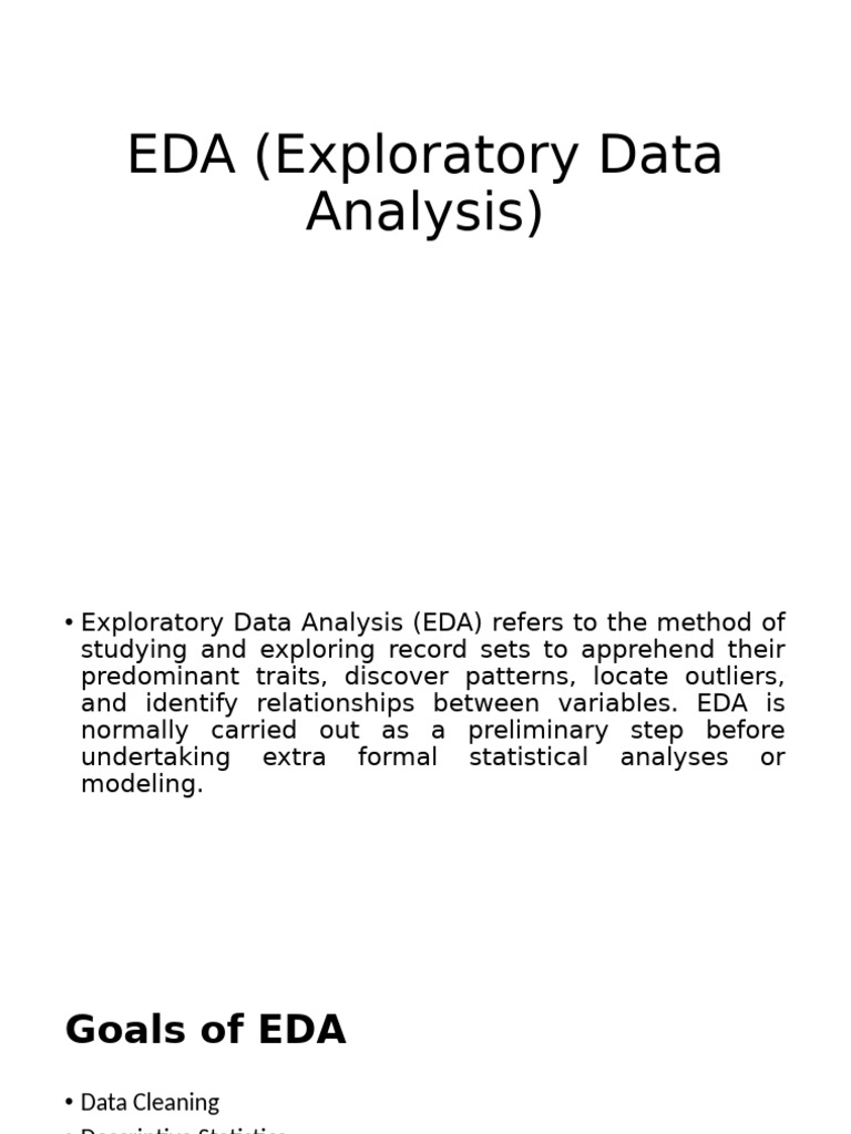 EDA Exploratory Data Analysis | PDF | Data Analysis | Statistics