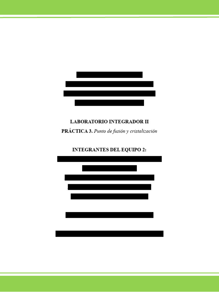 Lab Integrador Ii. Pract 3 | PDF | Punto de fusion | Sustancias químicas