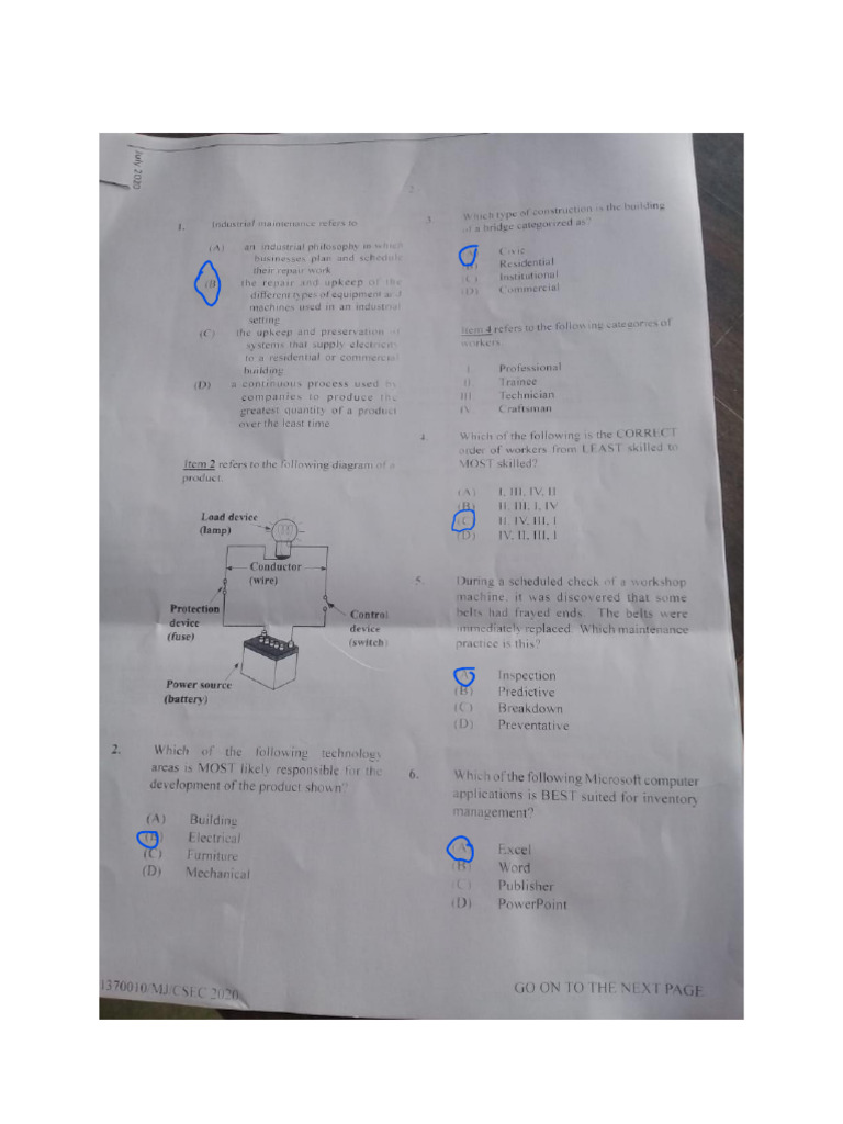 MET P1 - 2020 With Ans | PDF