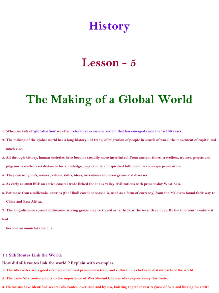 His and Eco - Making of A Global World & Globalisation | PDF ...