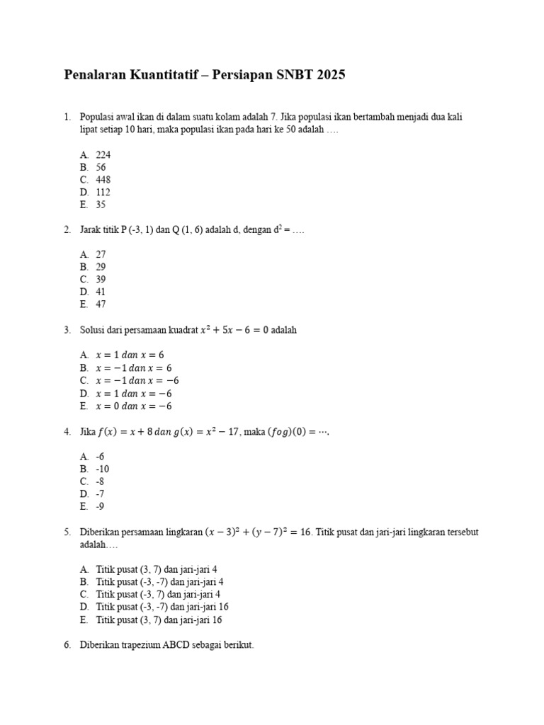Penalaran Kuantitatif 5 | PDF