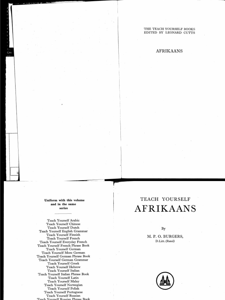 01 Teach Yourself Afrikaans (1957) | PDF