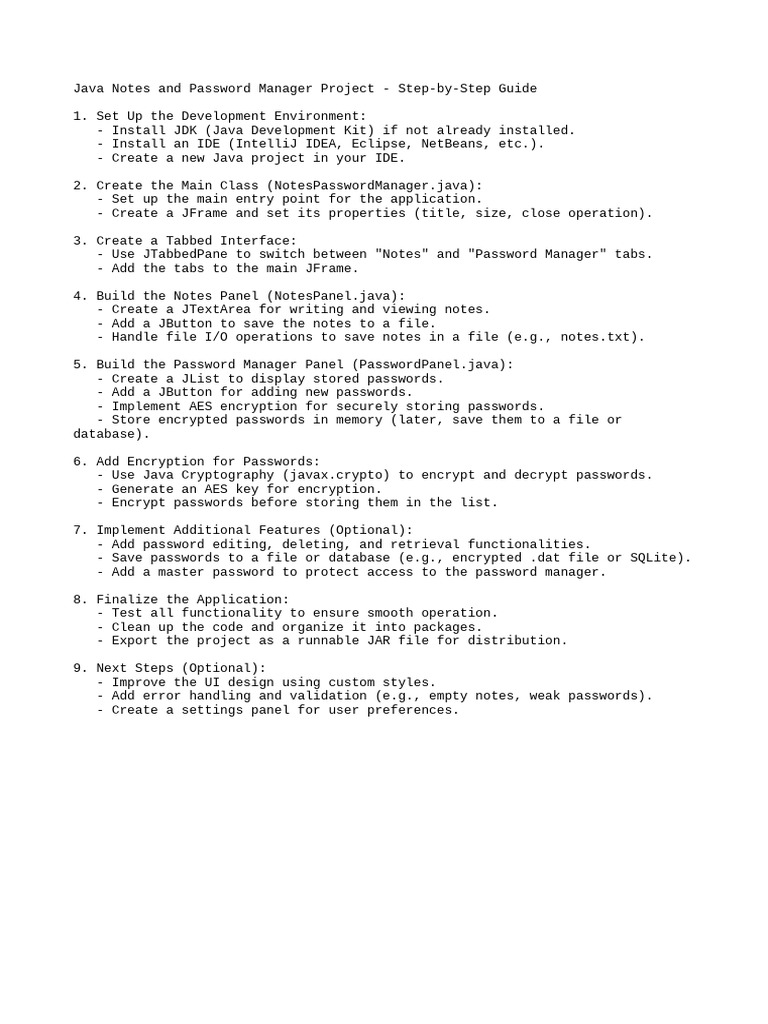 Notes_Password_Manager_Step_by_Step_Guide | PDF