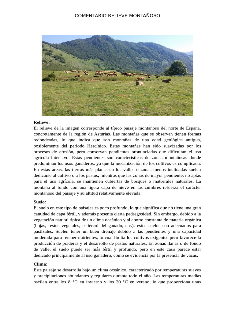 Relieve Montañoso | PDF | Agricultura | Montañas