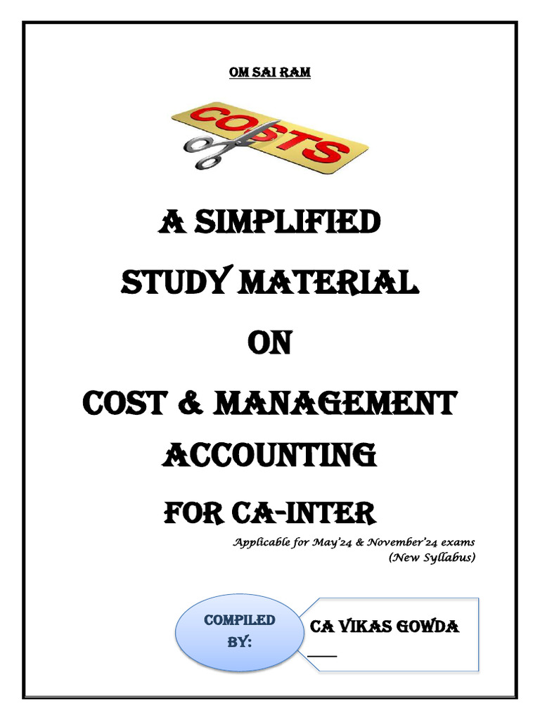 Costing Notes CA Inter May 24 NS 1 Lyst3339 | PDF | Management ...