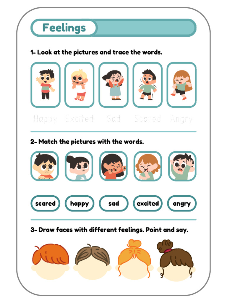 Feelings Worksheet in Turquoise White Cute Style_20250115_185240_0000 | PDF