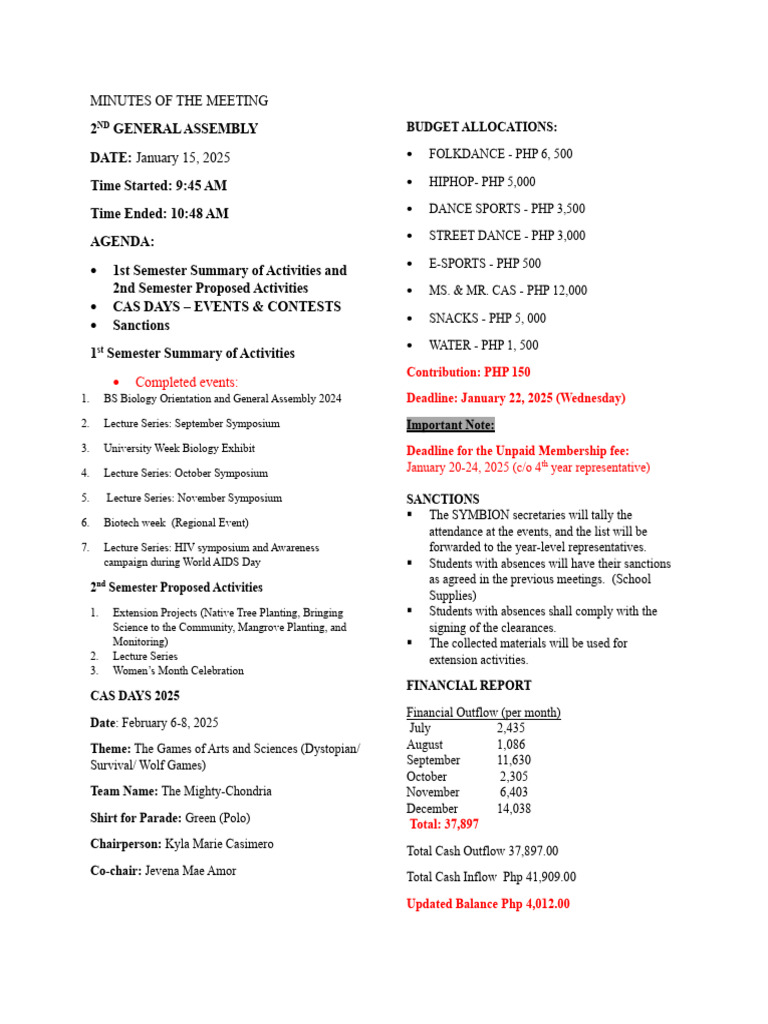 MOTM 1-15-25 2nd General Assembly | PDF