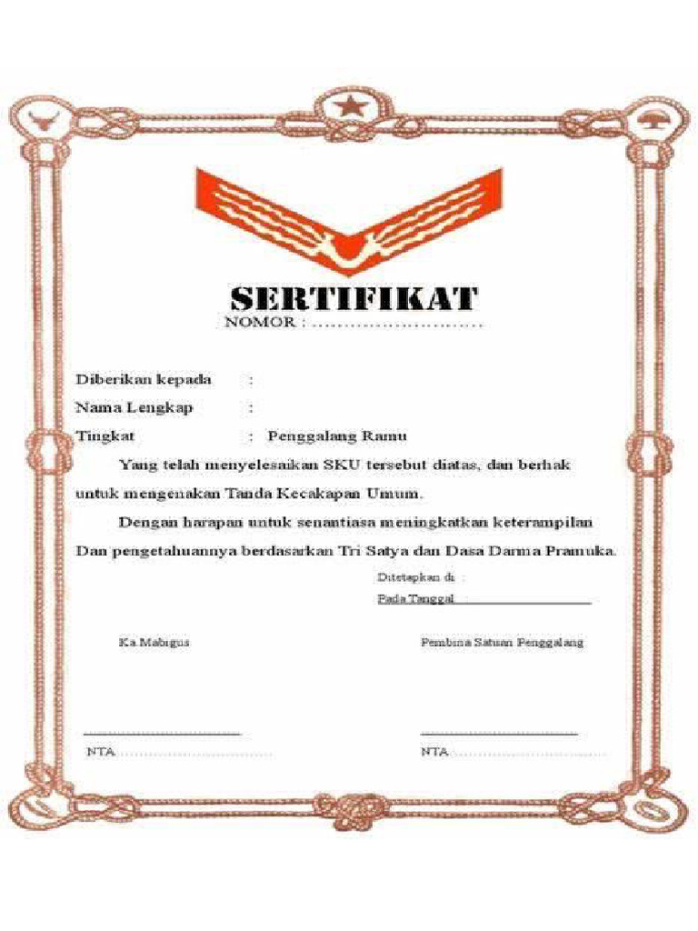 sertifikat pramuka | PDF