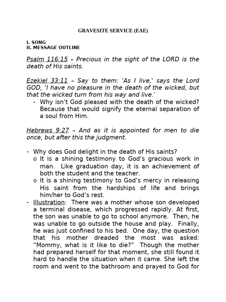 Graveside Service and Committal Prayers | PDF | Religious Belief And ...