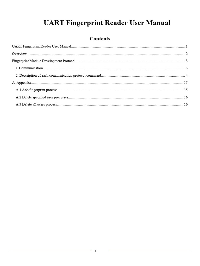 UART Fingerprint Reader | PDF | Network Packet | File Format