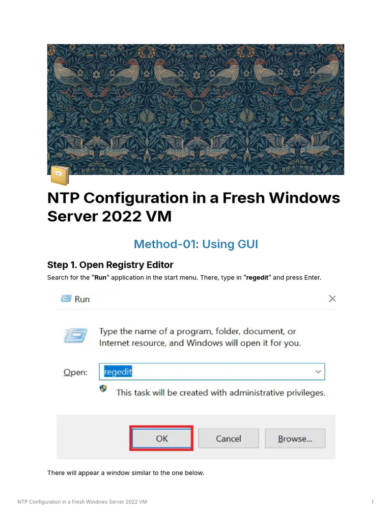 02 NTP Configuration in A Fresh Windows Server 2022 VM | PDF