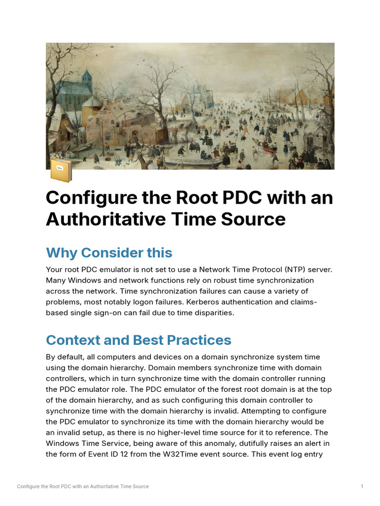 Configure PDC with NTP Source 131.107.13.100 | PDF | Group Policy ...