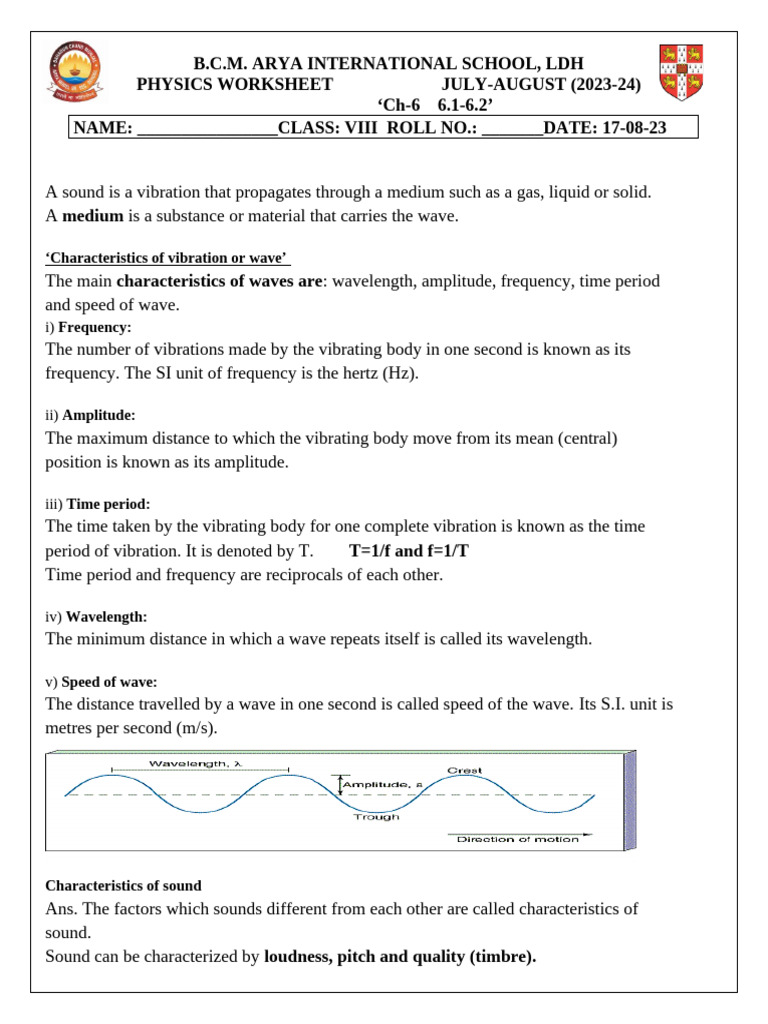 Grade 8 Physics: Sound Waves Basics | PDF | Sound | Frequency