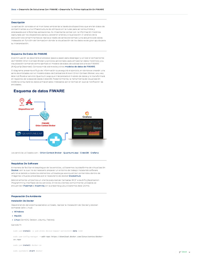 Desarrolla Tu Primer Aplicación en FIWARE - Aprende FIWARE en Español | PDF | SQL | Bases de datos