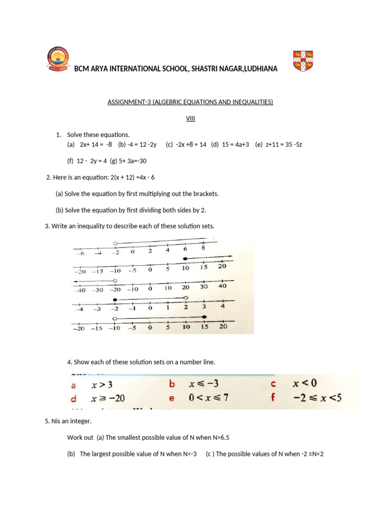 1153-C-6739-A3 ALGEBRAIC EQUATIONS AND INEQUALITIES | PDF