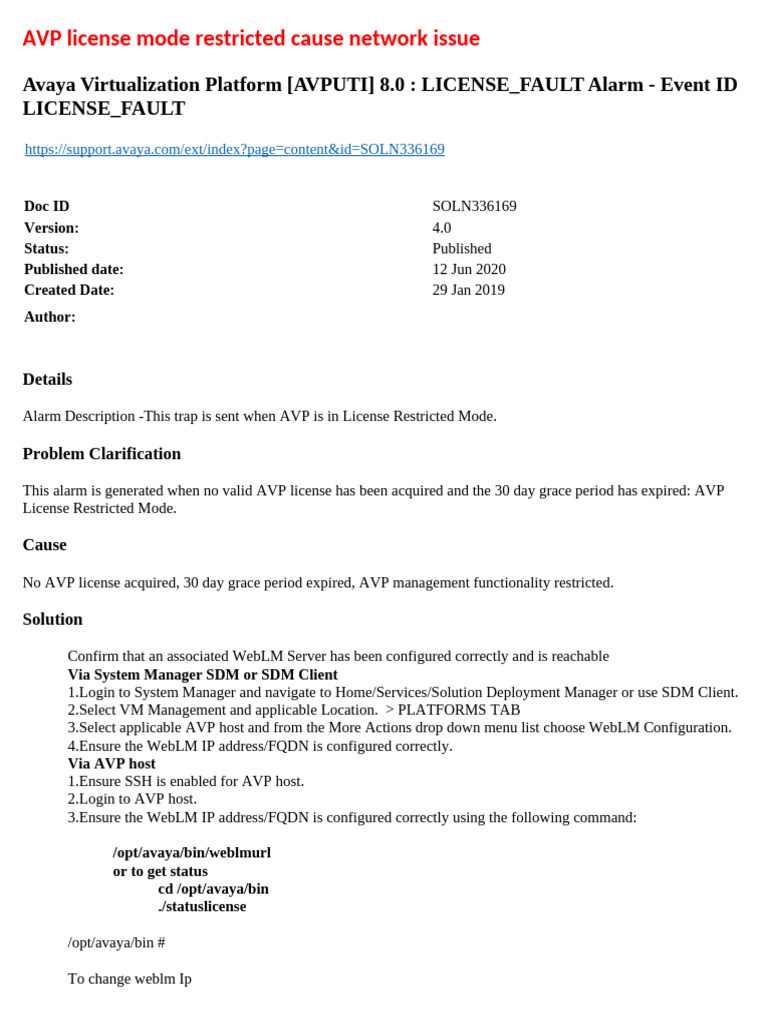 AVP license mode restricted | PDF | Computer Network | Telecommunications