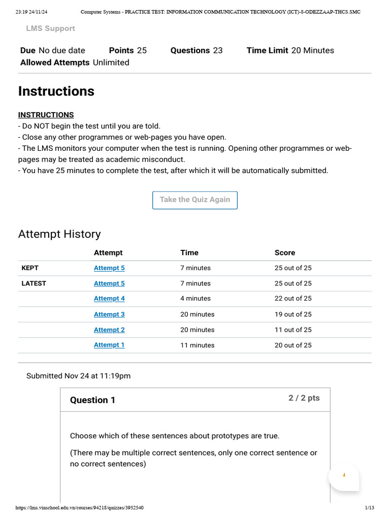 Computer Systems - PRACTICE TEST_ INFORMATION COMMUNICATION TECHNOLOGY ...