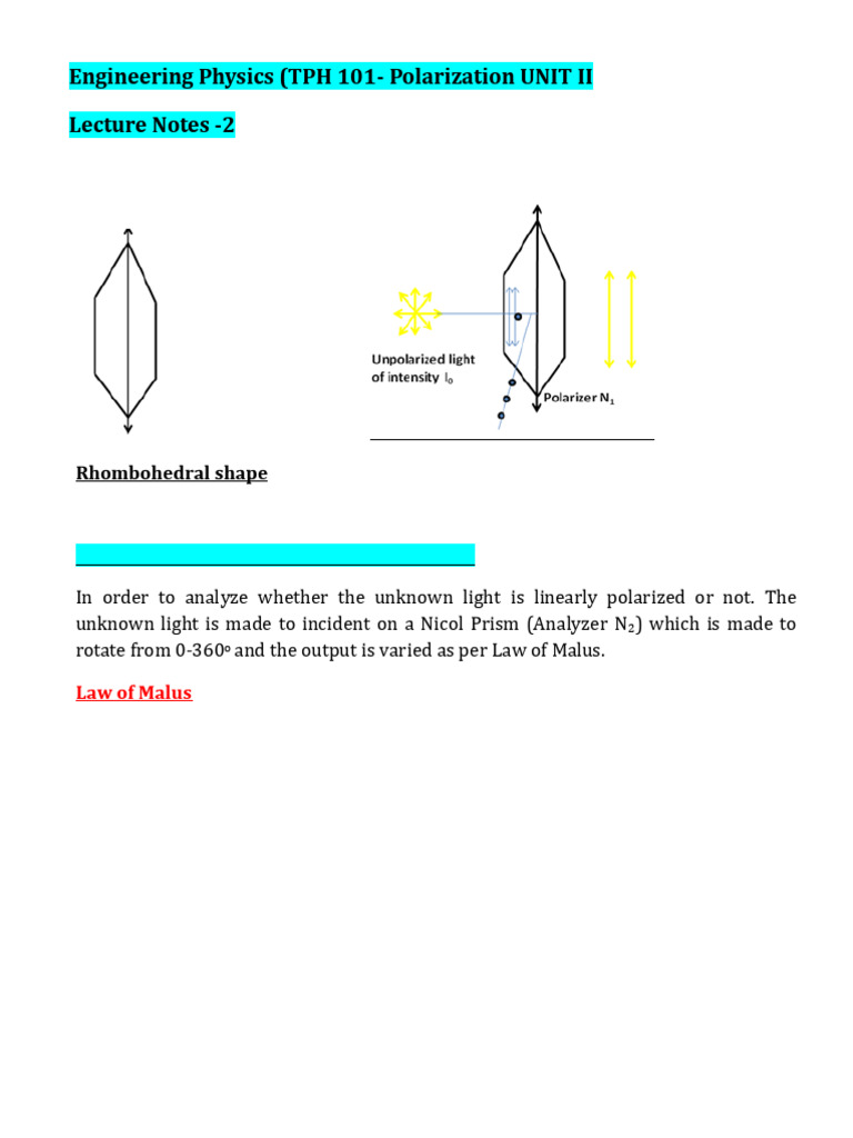 LMS Polarization-Lecture 2 (1) | PDF | Polarization (Waves) | Atomic