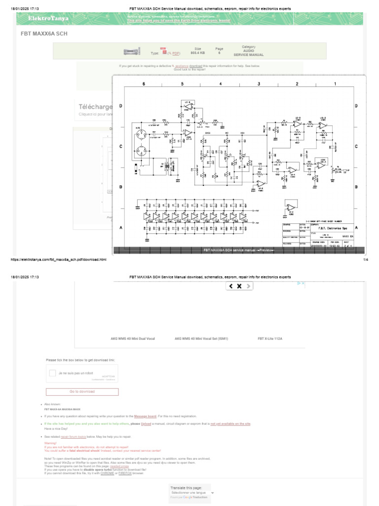 FBT MAXX6A SCH Service Manual Download, Schematics, Eeprom, Repair Info For Electronics Experts ...