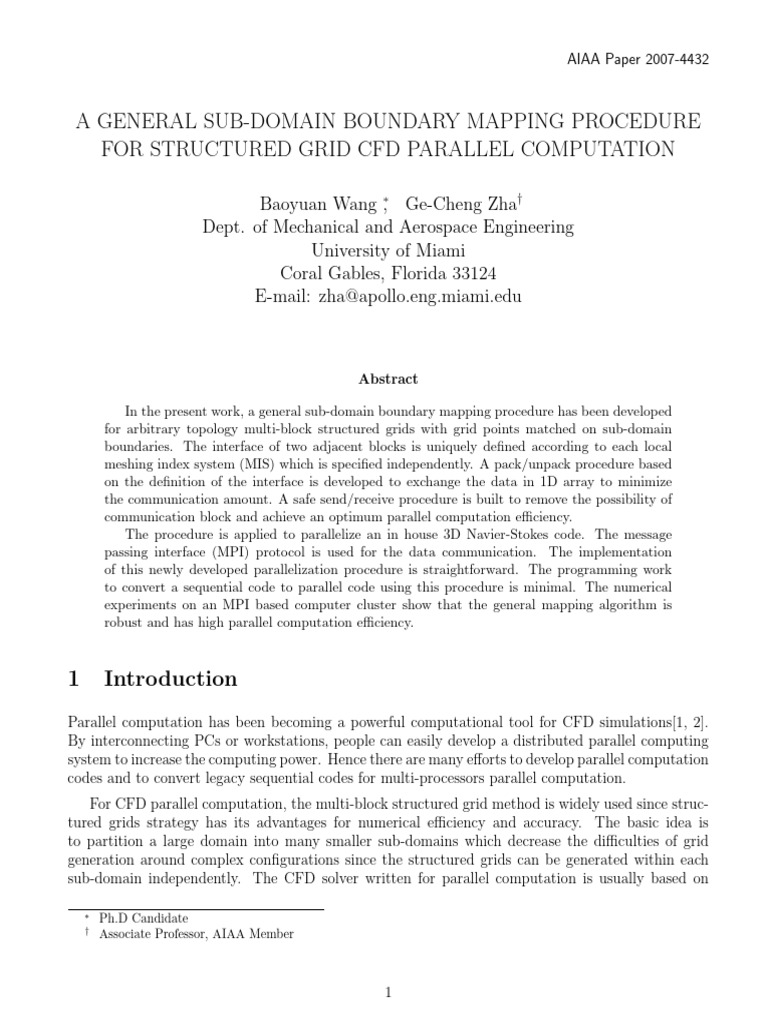 Multi-Block CFD Parallel Computation | PDF | Computational Fluid Dynamics | Parallel Computing