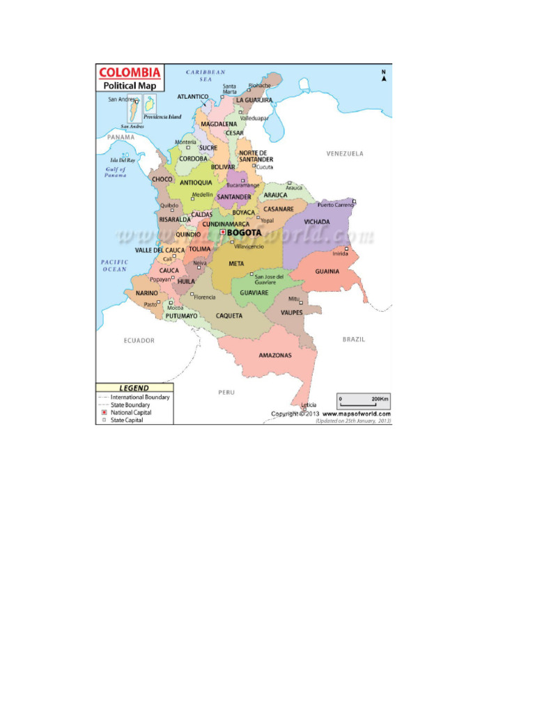 mapa colombia division politica | PDF