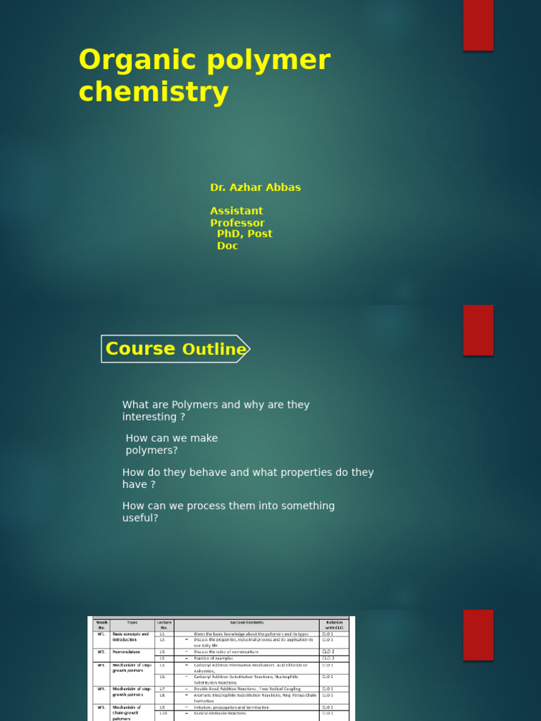 Organic Polymer Chemistry | PDF | Polymers | Polyester