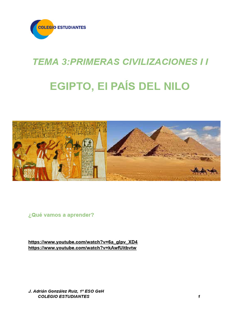 Tema 3 - Primeras Civilizaciones Ii Egipto 2023 - 24 | PDF | Antiguo ...