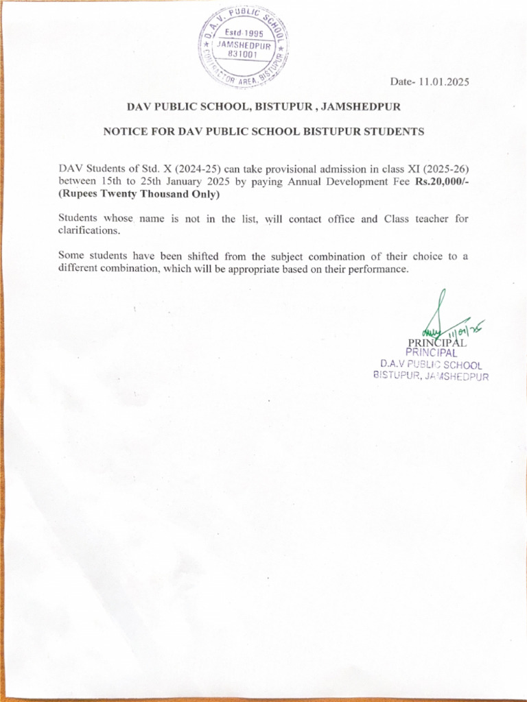 STD XI - DAV Bistupur | PDF
