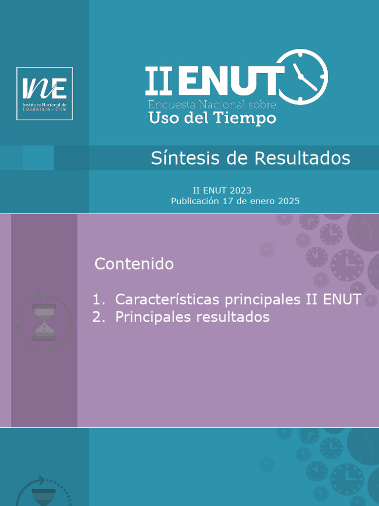 Resultados II ENUT 2023: Uso del Tiempo | PDF