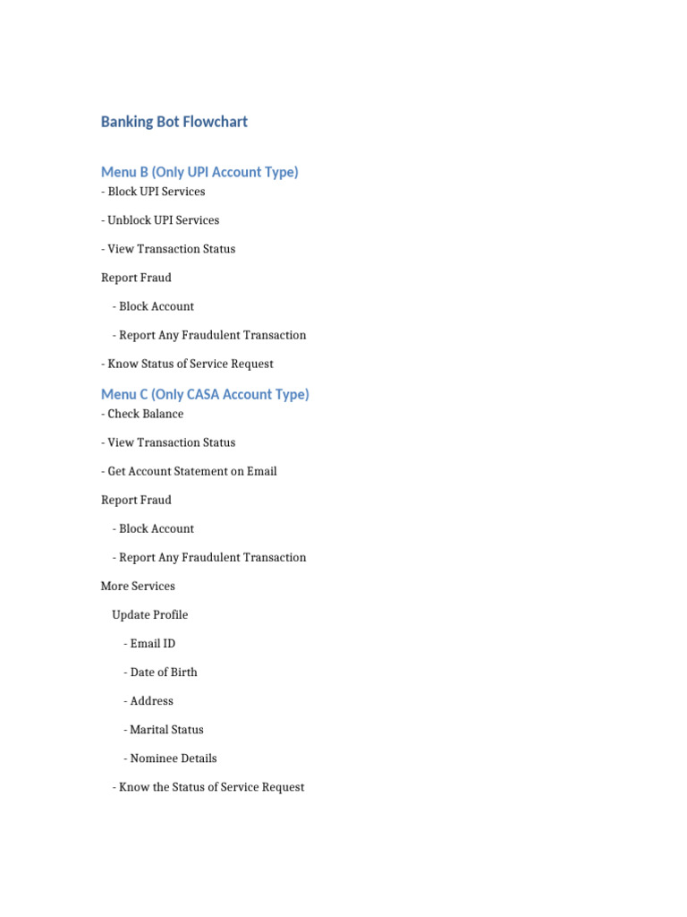 Banking Bot Flowchart Simple 03 | PDF