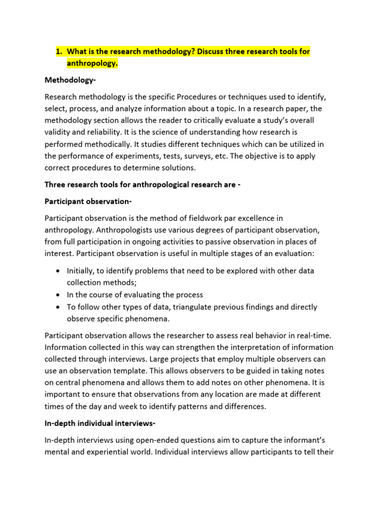 ANT final exam 02 | PDF | Kinship | Focus Group