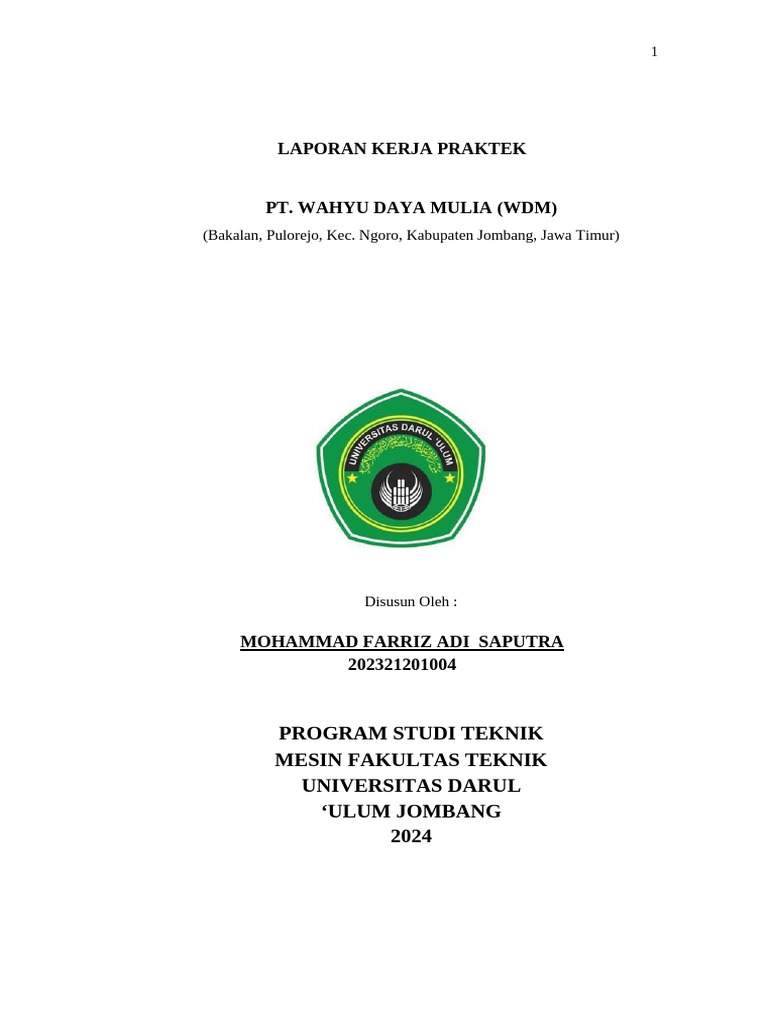 Laporan KP Faris | PDF