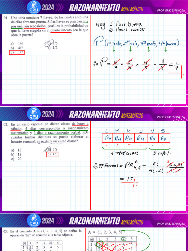 Solucionario RM - Examen Final Cpu 2024-2 Profe Erik | PDF