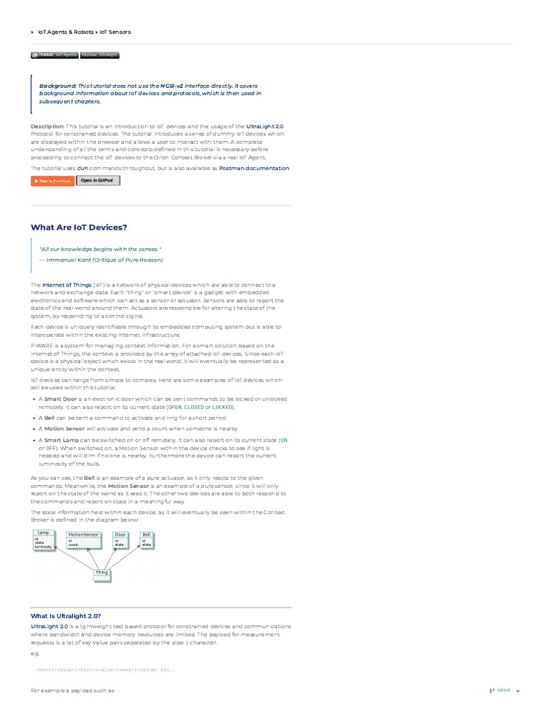 IoT Sensors - NGSI-v2 Smart Supermarket Tutorials | PDF | Internet Of Things | Information ...