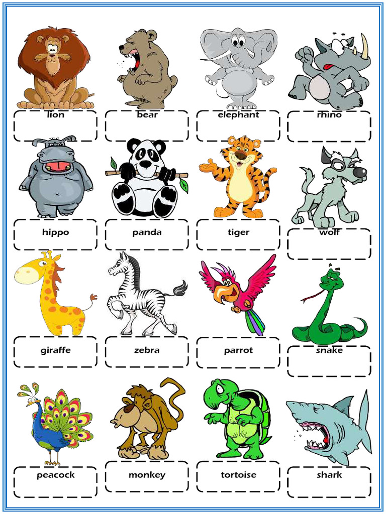 Wild, Farm, and Sea Animals List | PDF