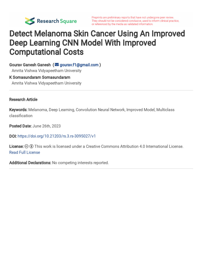Detect Melanoma Skin Cancer Using An Improved Deep Learning 2gpfpfjk | PDF | Deep Learning ...