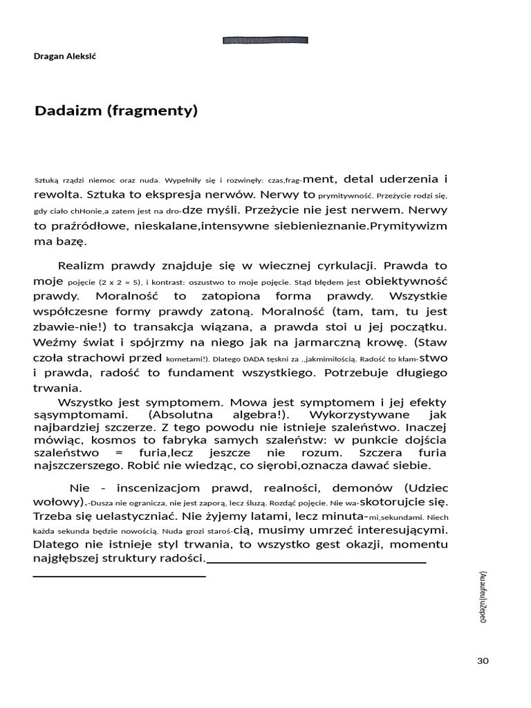 Dadaizm Dragan Aleksic | PDF