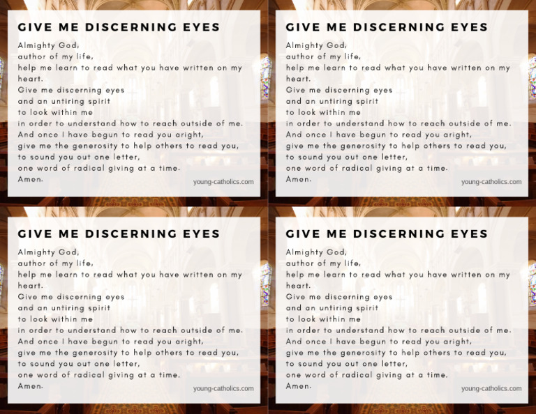 Give-Me-Discerning-Eyes-Discernment-Prayer | PDF | Prayer | Christian ...