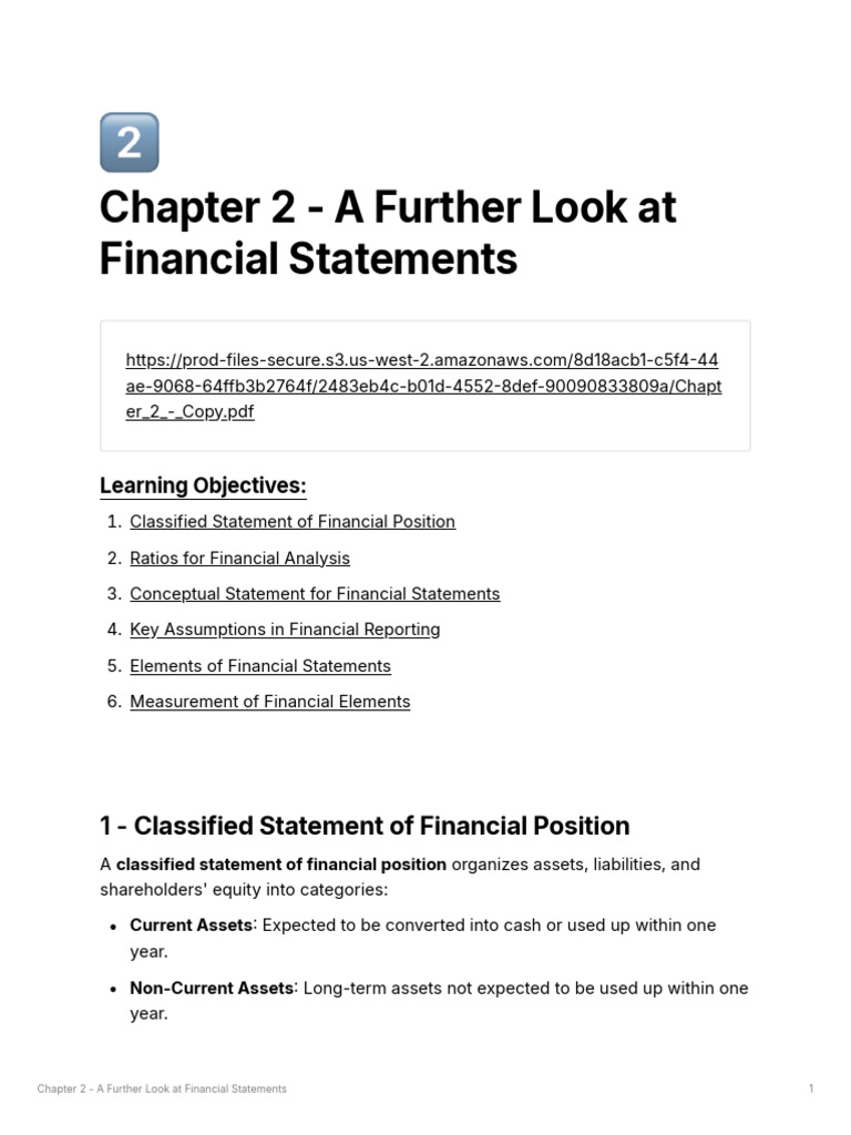 Chapter 2 - A Further Look at Financial Statements | PDF | Financial ...