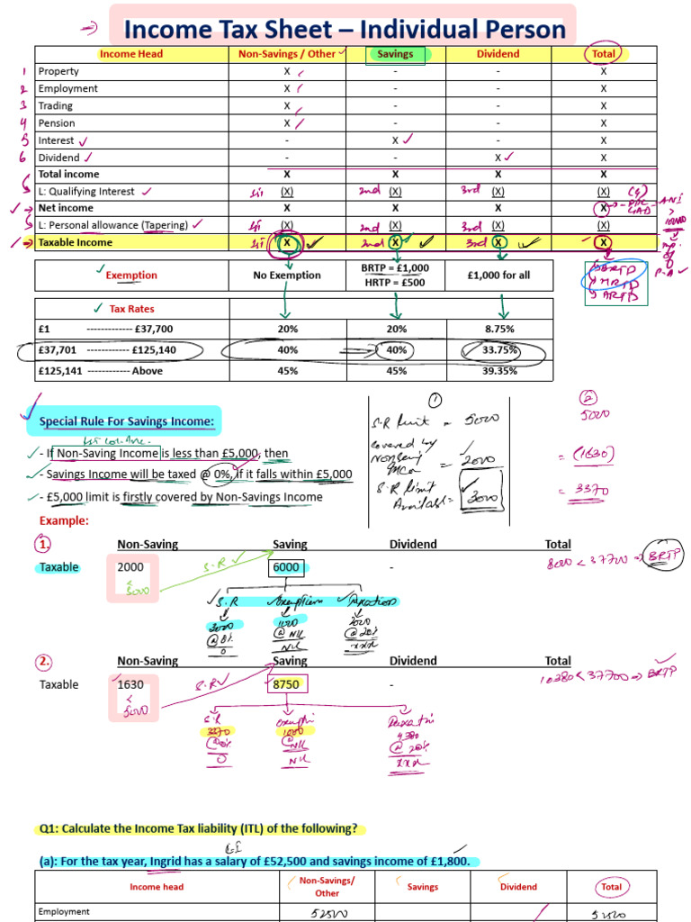 6 Income Sheet For An Individual | PDF | Income | Payments