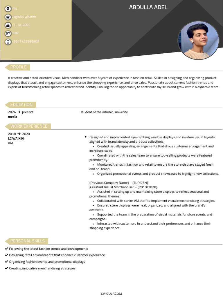 Profile: Iraq Baghdad Alkarkh 11-10-2005 Male +9647755598905 | PDF | Marketing