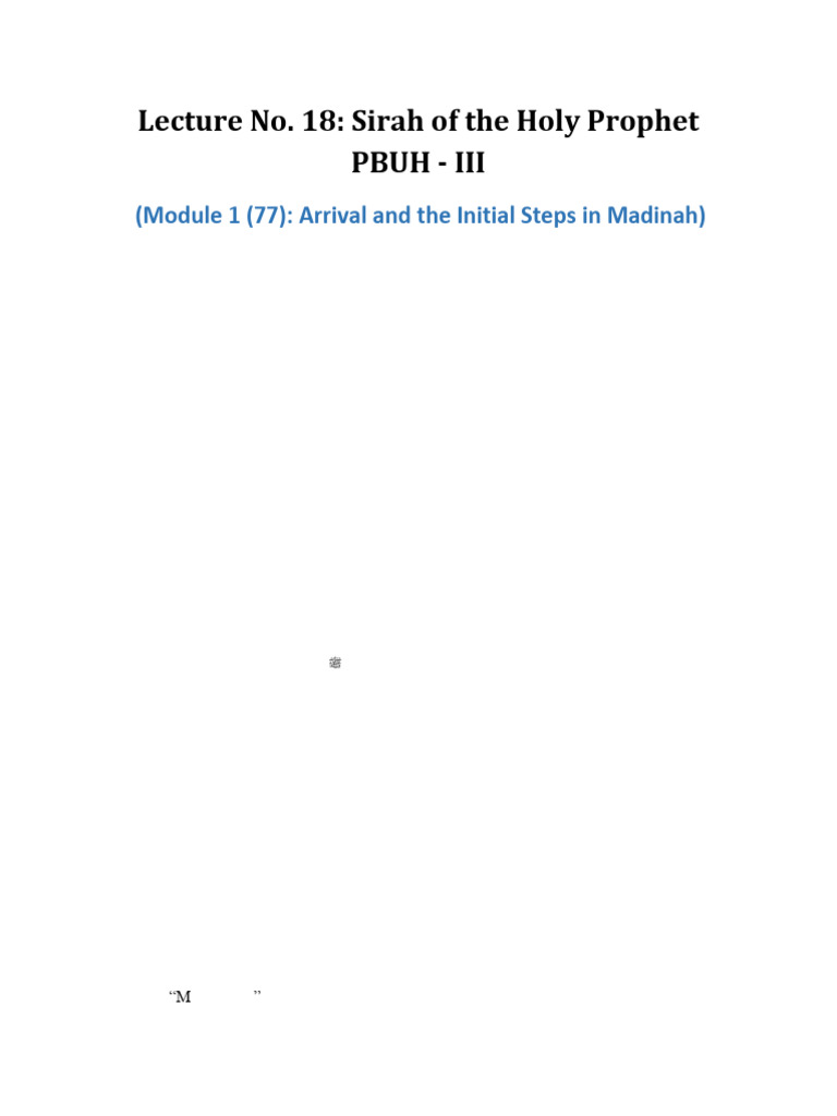 Handouts Lecture18 - ISL202 (English) | PDF | Muhammad | Medina