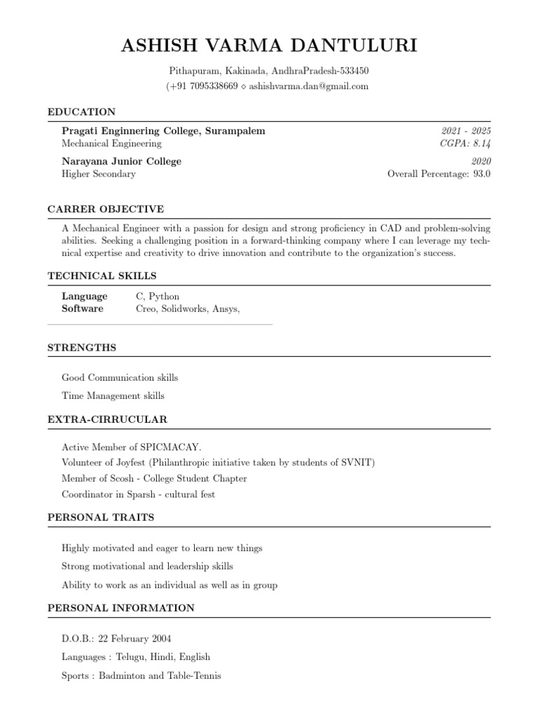 Devansh Soni S CV | PDF