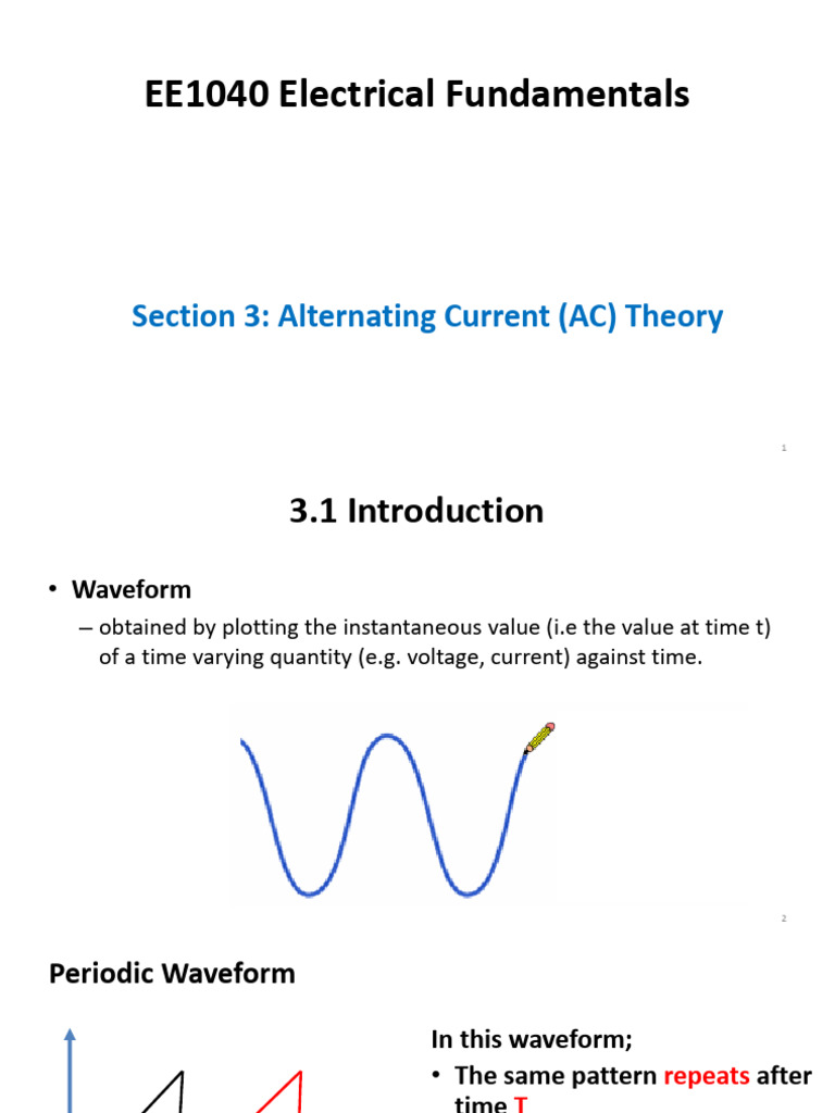 Alternating Current (AC) Theory 1 | PDF | Amplitude | Root Mean Square