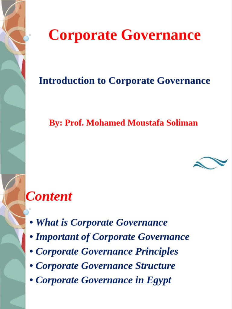 Corporate Governance Ch. 1 | PDF | Corporate Governance | Governance