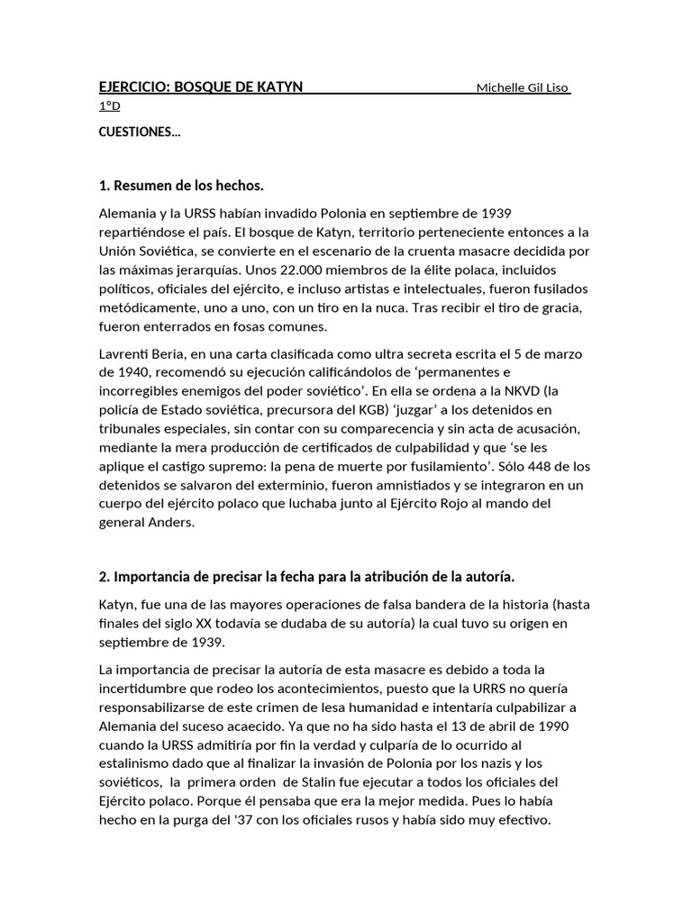 Bosque de Katyn | PDF | Joseph Stalin | Unión Soviética